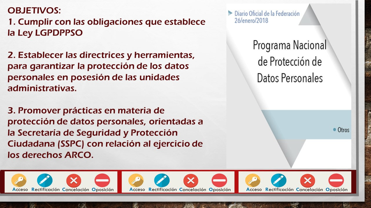 Programa de Protección de Datos Personales de la Secretaría de Seguridad y Protección Ciudadana